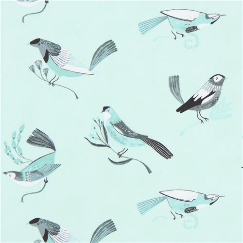 mint green fabric cute bird by Dear Stella USA Fabric by Timeless ...