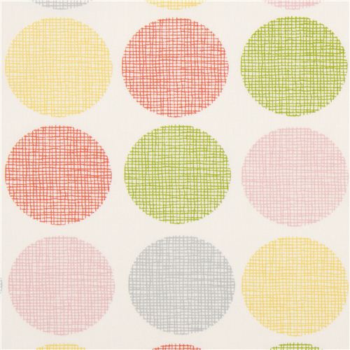monaluna big grid dots organic fabric red USA Fabric by Monaluna - modes4u