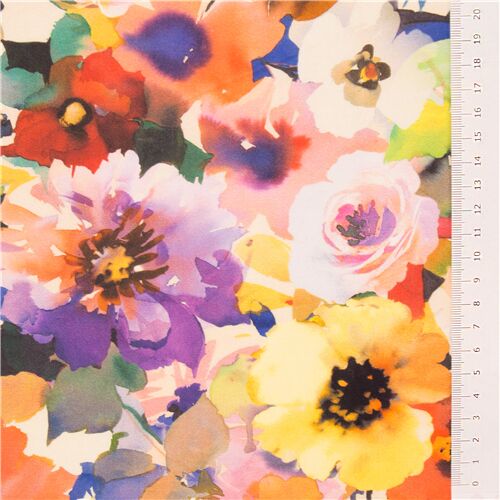 multicolour cotton fabric Michael Miller with loosely painted tumbling ...