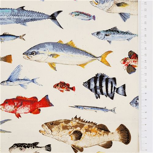 Fat Quarter (50 x 55 cm) - Tela japonesa de sarga de color natural con ...