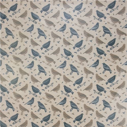 natural color bird laminate fabric by Cosmo - modeS4u