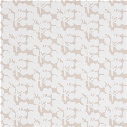 natural color with off-white circle Canvas fabric from Japan - modeS4u