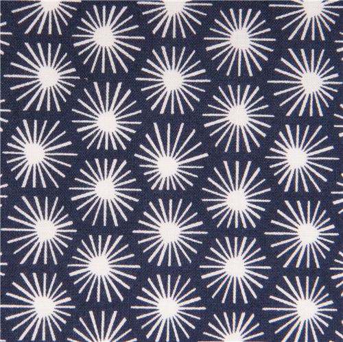 navy blue 'Morn's Rays' sun ray Cloud 9 organic cotton fabric Fabric by ...