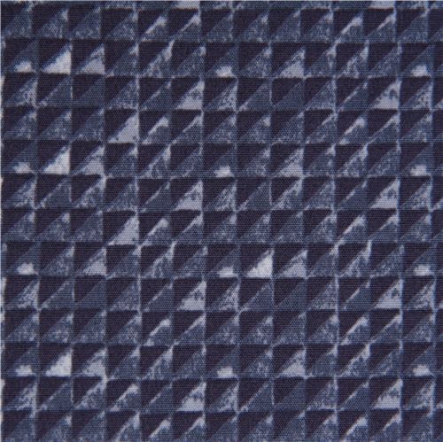 navy blue dark blue triangle poplin organic fabric monaluna USA Fabric ...