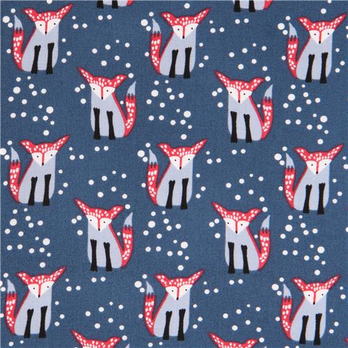 navy blue fox dot fabric by Dear Stella from the USA Fabric by Timeless ...