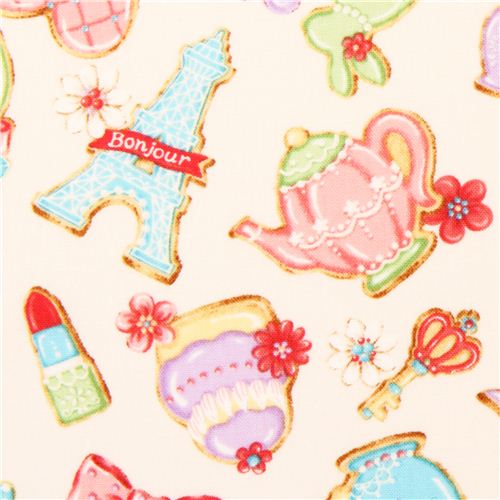 off-white Cosmo pastry cookie fabric from Japan Fabric by Cosmo - modes4u