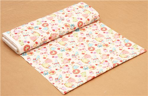 off-white Cosmo pastry cookie fabric from Japan Fabric by Cosmo - modes4u