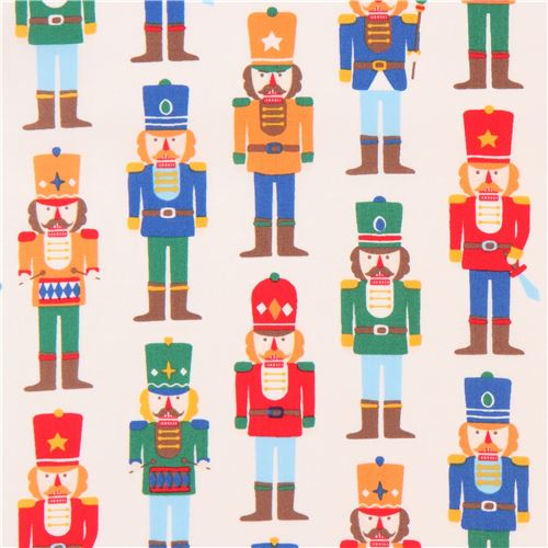 off-white Lecien fabric colorful toy soldier Fabric by Lecien - modes4u