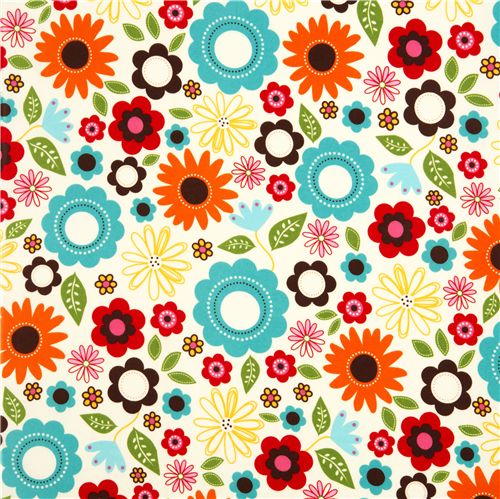 off-white flower flannel fabric by Robert Kaufman Fabric by Robert ...