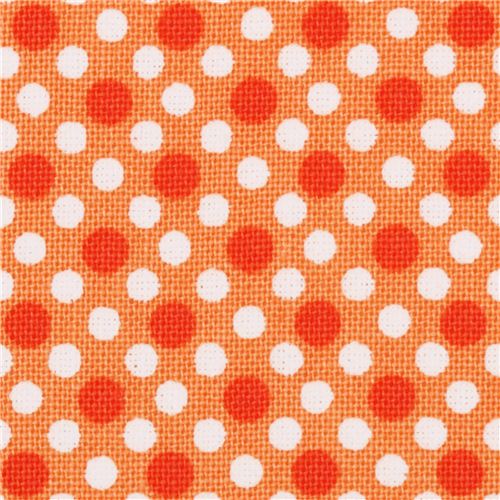 orange Michael Miller polka dot fabric Dim Dots Fabric by Michael ...