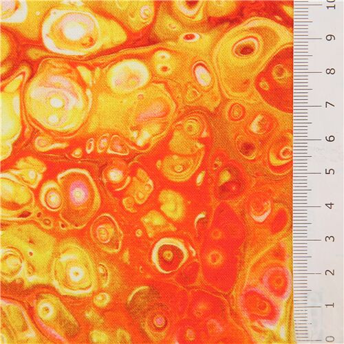 orange and yellow oil pattern fabric by QT Fabrics - modeS4u