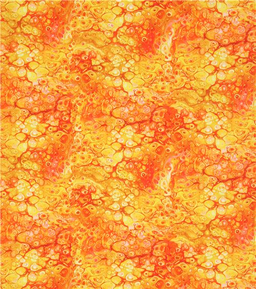 orange and yellow oil pattern fabric by QT Fabrics - modeS4u