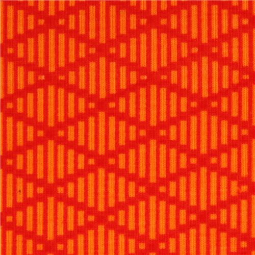orange diamond pattern Michael Miller interlock fabric Fabric by ...