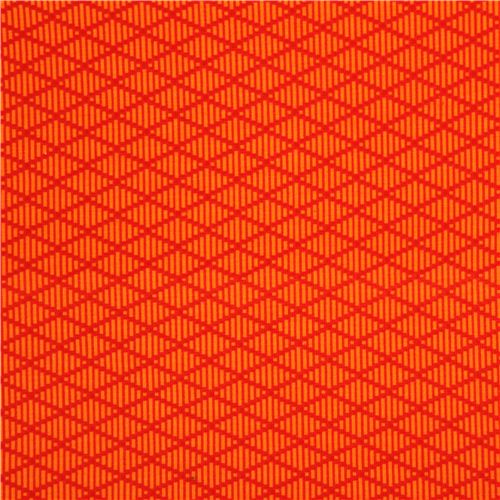 orange diamond pattern Michael Miller interlock fabric Fabric by ...