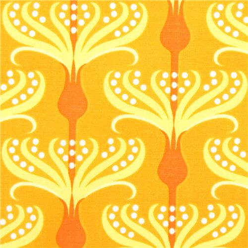 orange flower fabric Helen's Garden Michael Miller USA Fabric by ...
