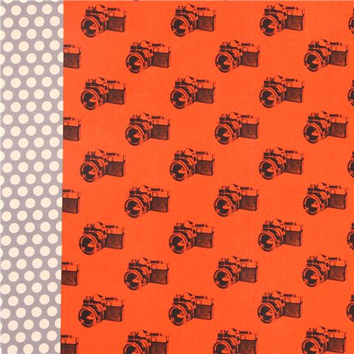 orange retro camera laminate echino fabric camera Fabric by Echino ...