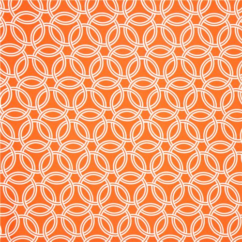 orange ring pattern cotton sateen fabric Michael Miller Fabric by ...