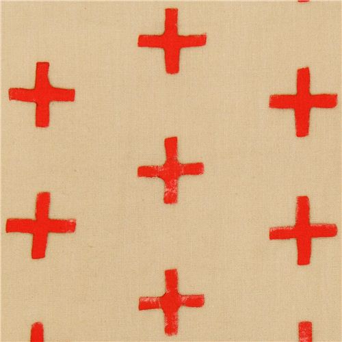 beige khaki tinge of pale green cross pattern cotton fabric by Andover ...