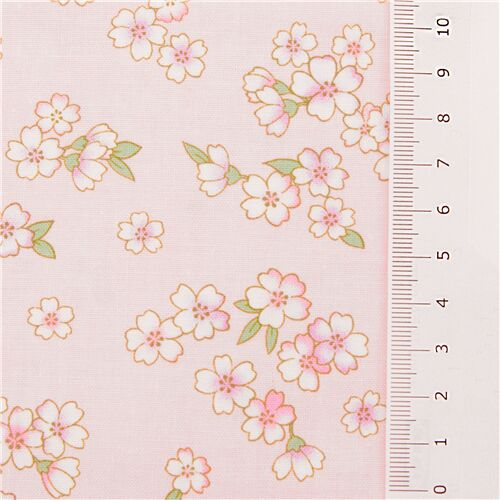 pale pink cotton fabric with delicate cherry blossoms from Japan - modeS4u