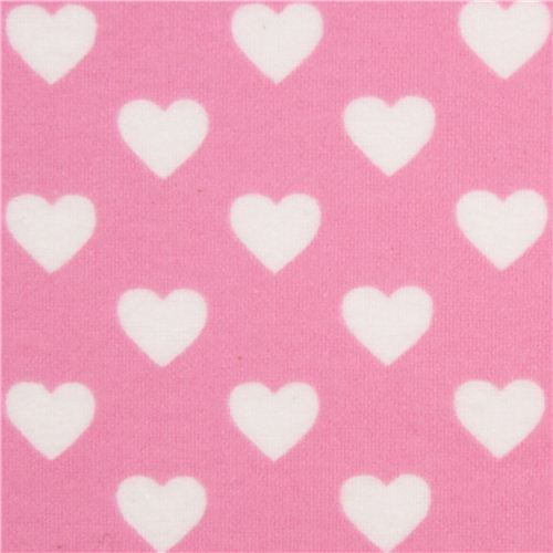 pale pink cute heart flannel fabric by Michael Miller USA Fabric by ...