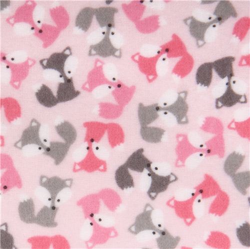 pale pink fox flannel fabric Urban Zoologie Minis Baby Pink by Robert ...