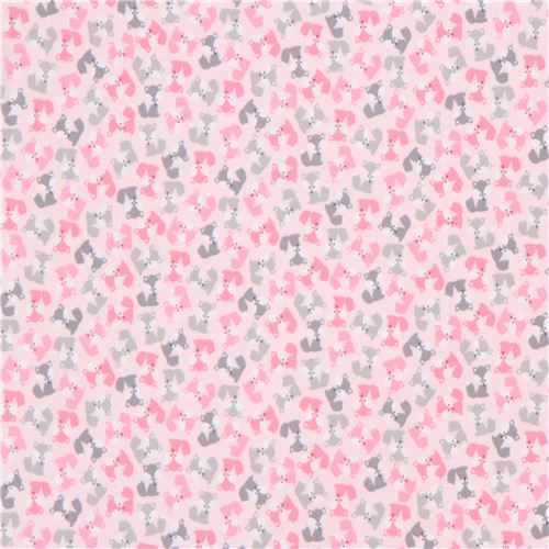 pale pink small fox knit fabric Robert Kaufman USA Fabric by Robert ...