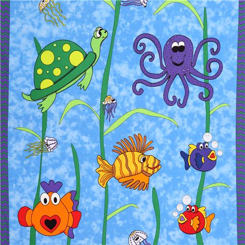 panel sea animal fabric Under the Sea Heidi Pridemore Fabric by ...