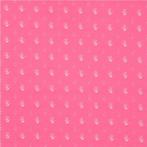 pink Art Gallery Fabrics handprint fabric - modeS4u