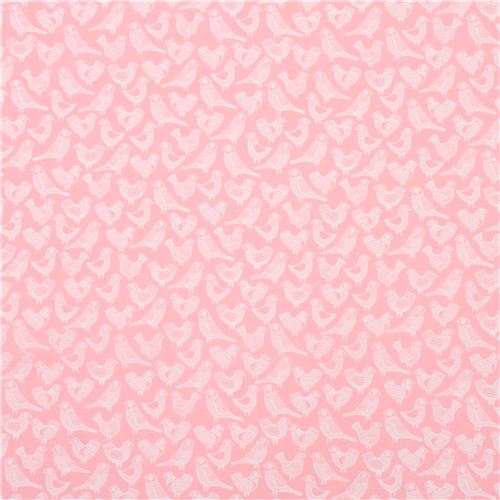 pink ''Flock' bird Cloud 9 organic cotton fabric Fabric by Cloud 9 ...