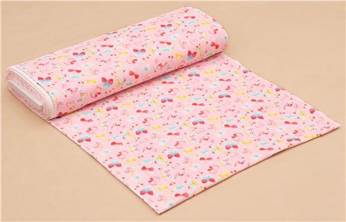 Remnant (24 x 108 cm) - pink Kokka double gauze cute colorful butterfly ...