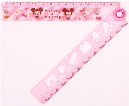 pink Mickey and Minnie Mouse glitter ruler - Ruler - Stationery ...