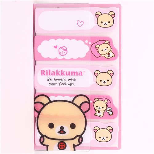 pink Rilakkuma index stickers bookmark sticker - Sticky Notes - Sticker ...
