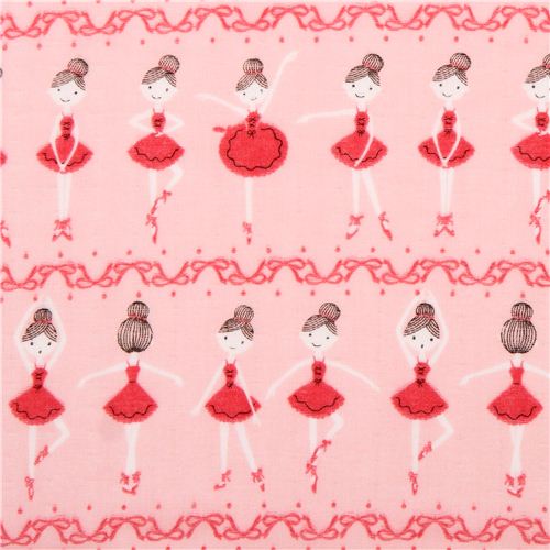 pink Shinzi Katoh double gauze ballet lesson ballerina fabric from ...