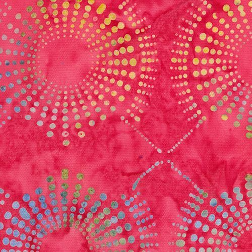 pink batik Timeless Treasures fabric with sun shapes Fabric by Timeless ...