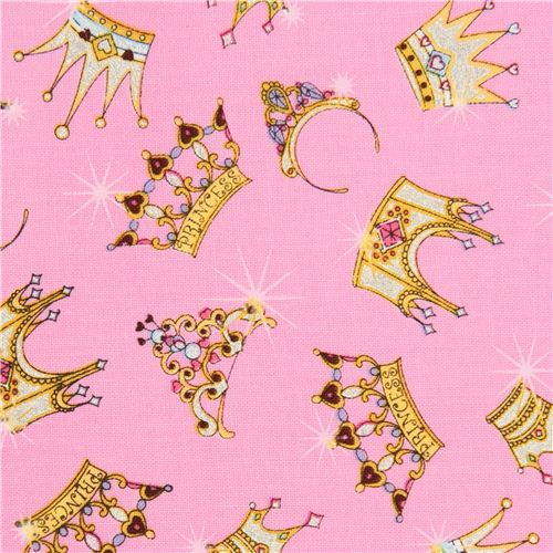 pink crown and tiara fabric by Timeless Treasures Fabric by Timeless ...