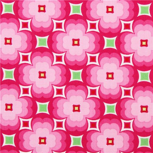 pink flower pattern fabric Timeless Treasures Graphic Floral Geo Fabric ...