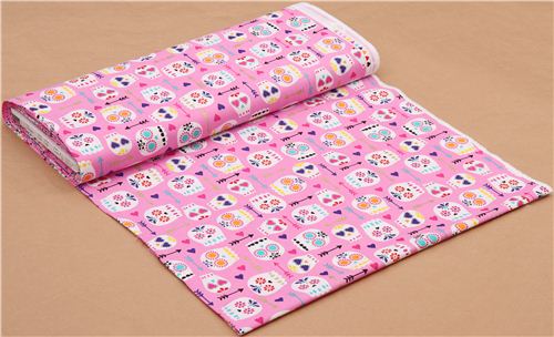 pink glitter Sugar Skull fabric by Timeless Treasures Fabric by ...