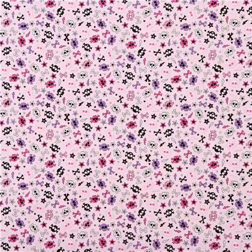 pink glitter skulls and stars fabric by Timeless Treasures Fabric by ...