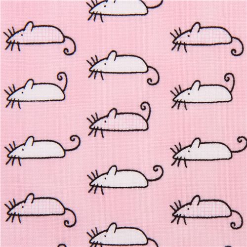 pink mouse animal fabric by Dear Stella USA Fabric by Timeless ...