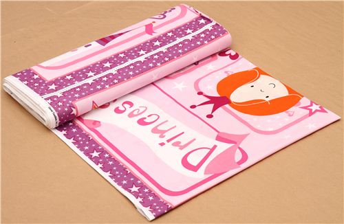 pink princess castle fabric Little Princess Panel Fabric by Japanese ...