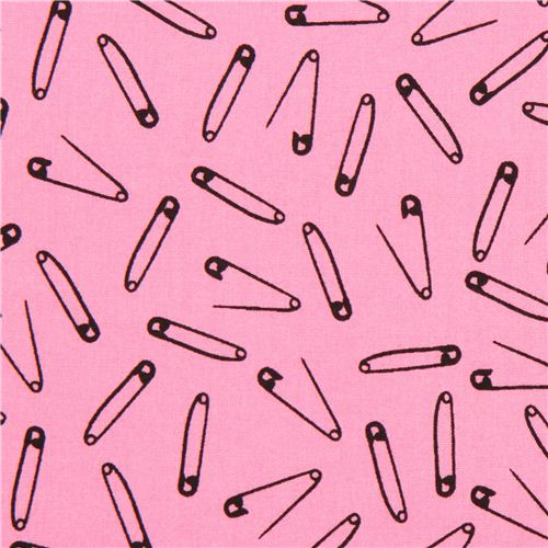 pink safety pin sewing fabric Robert Kaufman Sew Pretty Fabric by ...