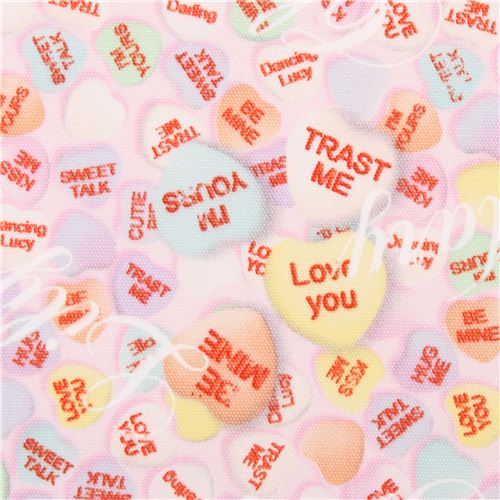 pink sugar heart party oxford fabric by Kokka from Japan Fabric by ...