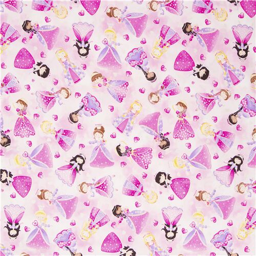 pink super cute castle princess glitter fabric little girls Timeless ...