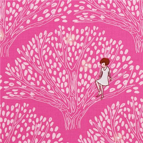 pink tree fabric Michael Miller Tree Lights Fabric by Michael Miller ...