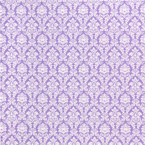 purple Petite Dandy Damask ornament fabric Michael Miller Petite Paris ...