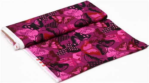 purple Rayon fabric butterfly insect by Cotton and Steel Fabric by ...