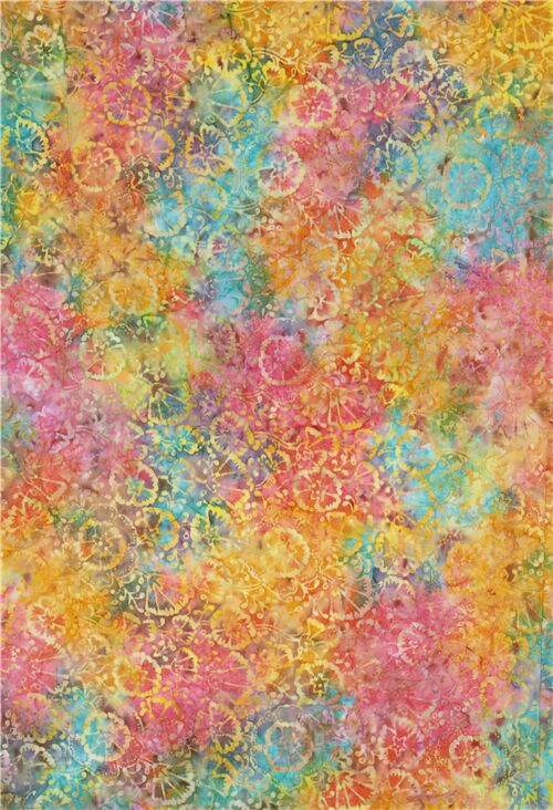 rainbow vine and flower batik fabric by Timeless Treasures - modeS4u