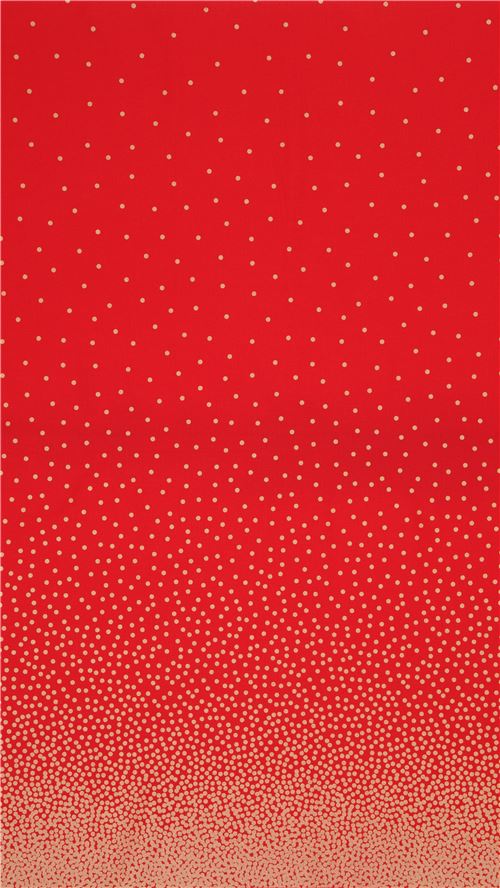 red Michael Miller fabric Confetti Border with small shiny gold dots ...