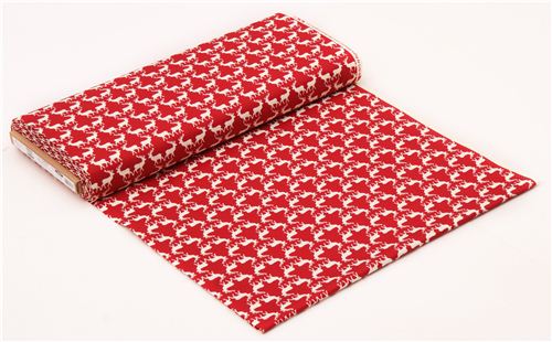 red Riley Blake reindeer stag animal fabric 'Postcards for Santa ...