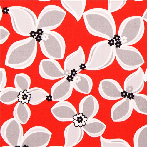 red Serafina flower fabric by Timeless Treasures caliente Fabric by ...